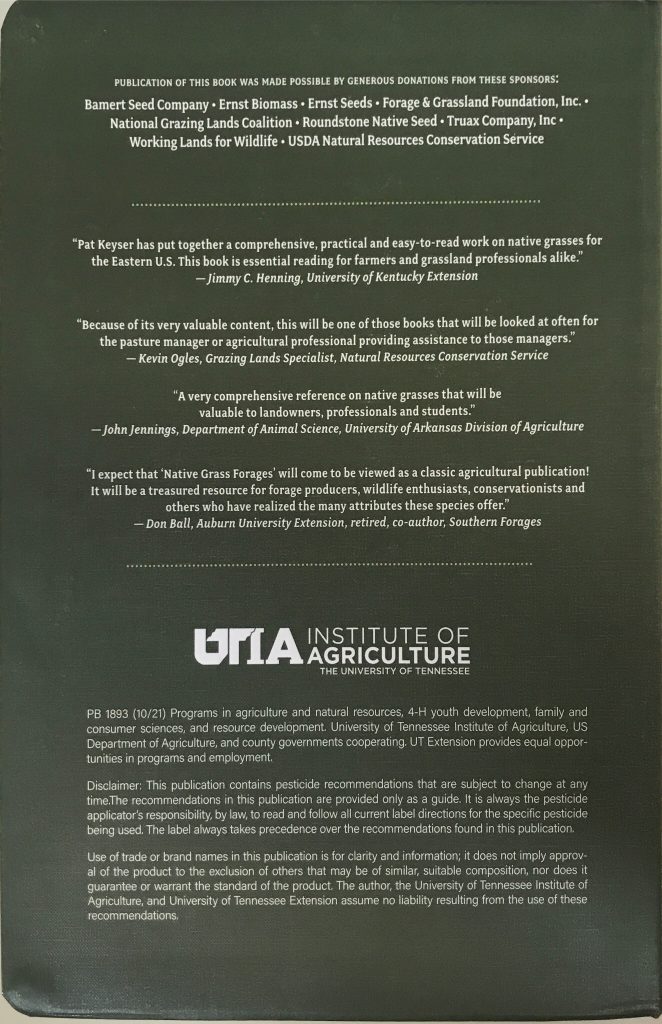 Native Grass Forages for the Eastern U.S. | Hamilton Native Outpost